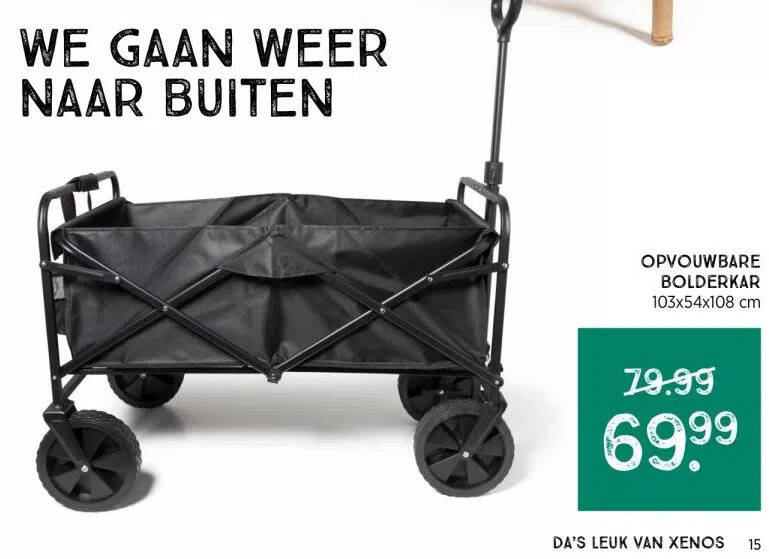 OPVOUWBARE BOLDERKAR 103x54x108 cm aanbieding bij Xenos