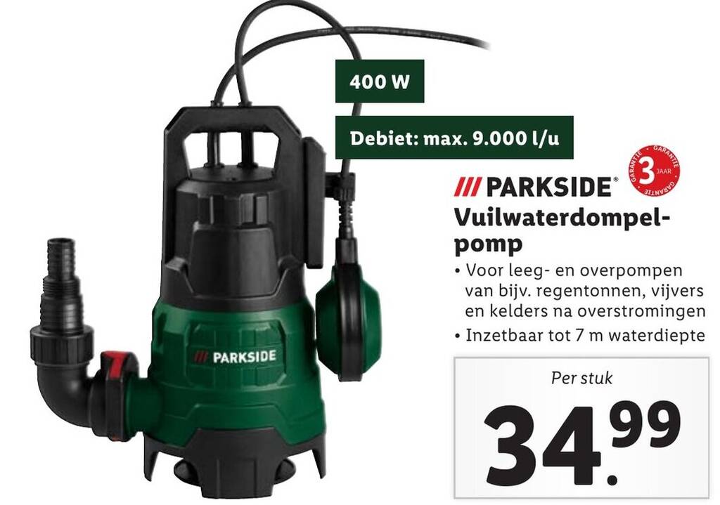 PARKSIDE Vuilwaterdompelpomp aanbieding bij Lidl