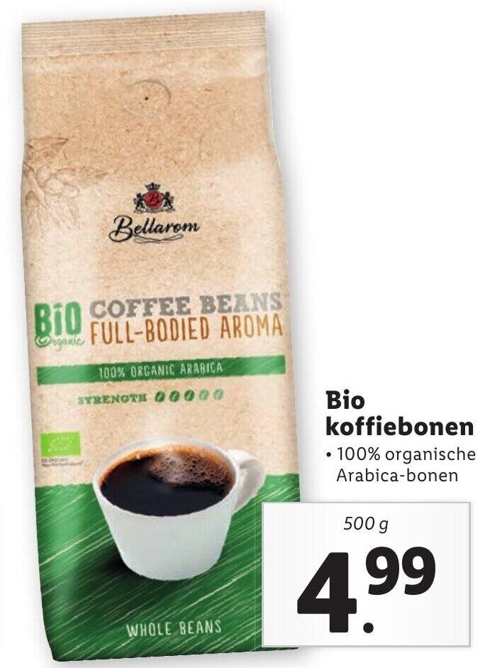 Bio koffiebonen 500g aanbieding bij Lidl