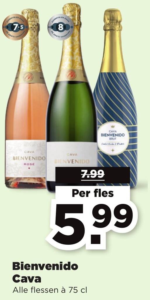 Bienvenido Cava 75 cl 75 cl. aanbieding bij PLUS