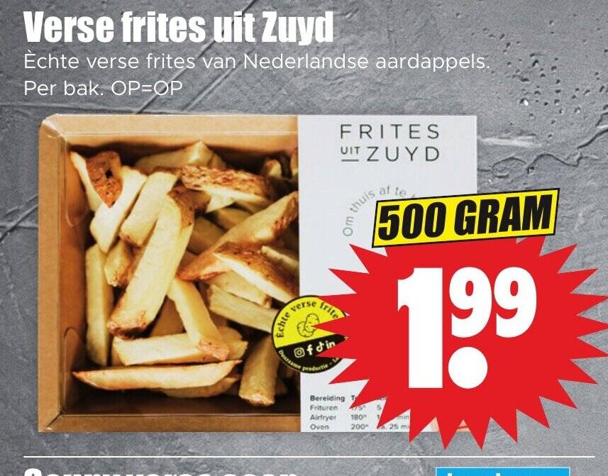 Verse frites uit Zuyd 500 gram aanbieding bij Dirk