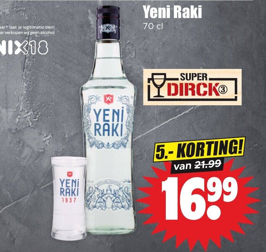 Yeni Raki 70 cl aanbieding bij Dirk