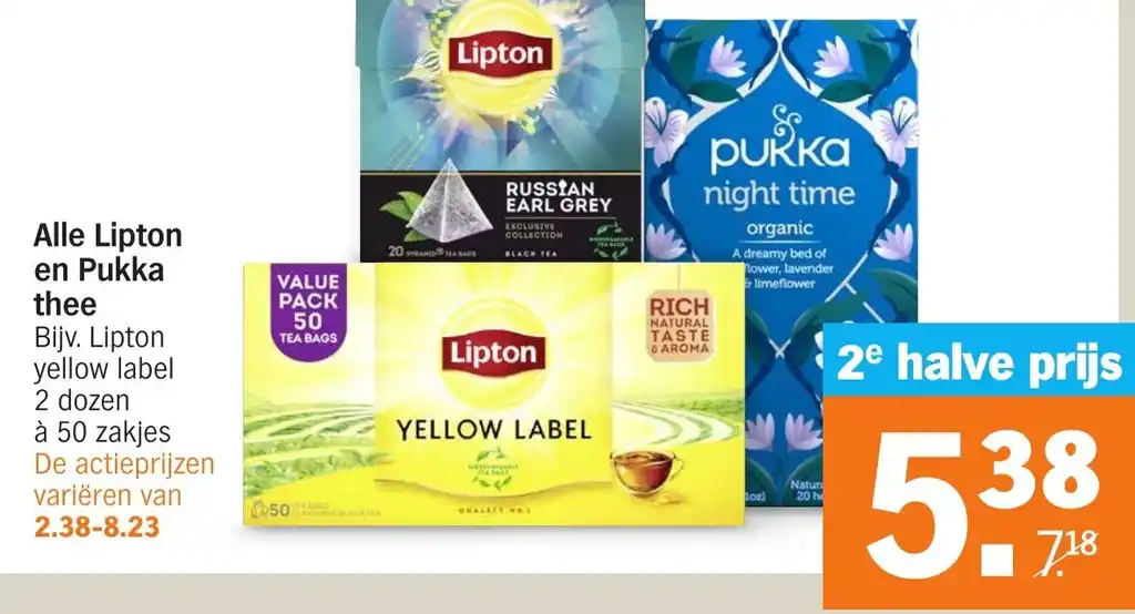 Alle lipton en pukka thee aanbieding bij Albert Heijn