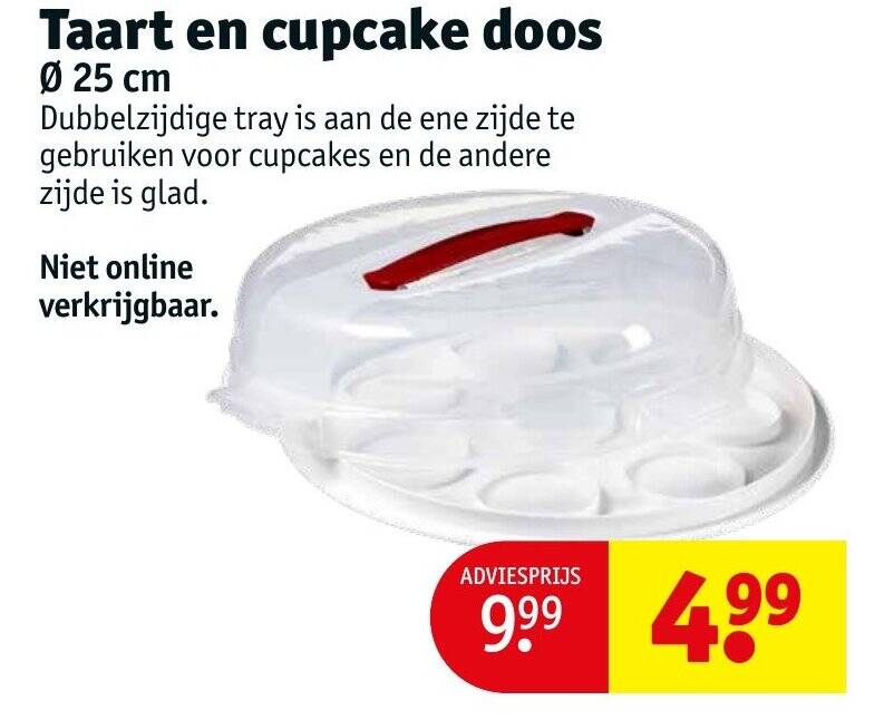Taart en cupcake doos 25cm aanbieding bij Kruidvat