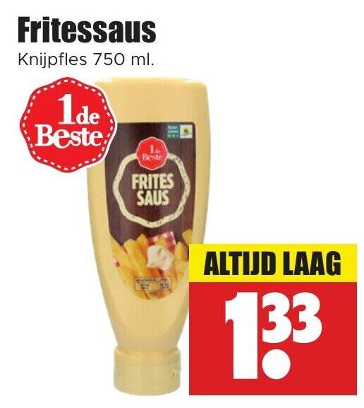 Fritessaus 750 ml aanbieding bij Dirk