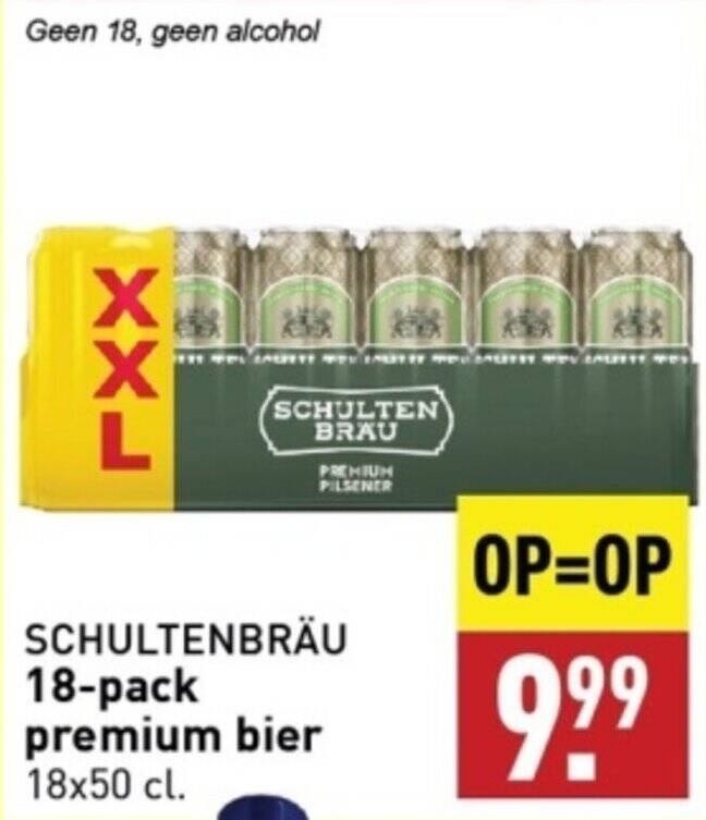 18-pack premium bier 18x50 cl aanbieding bij ALDI