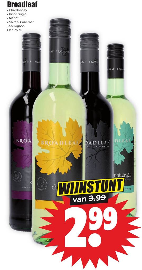 Broadleaf fles 75 cl 75 cl. aanbieding bij Dirk