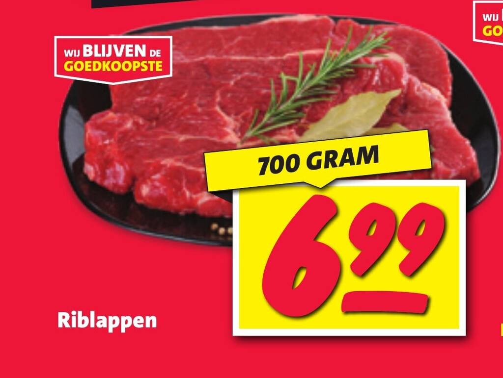 Riblappen 700 GRAM aanbieding bij Nettorama