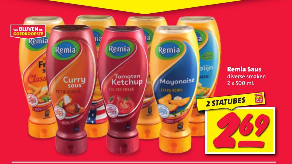 Remia Saus 2 x 500 ml aanbieding bij Nettorama
