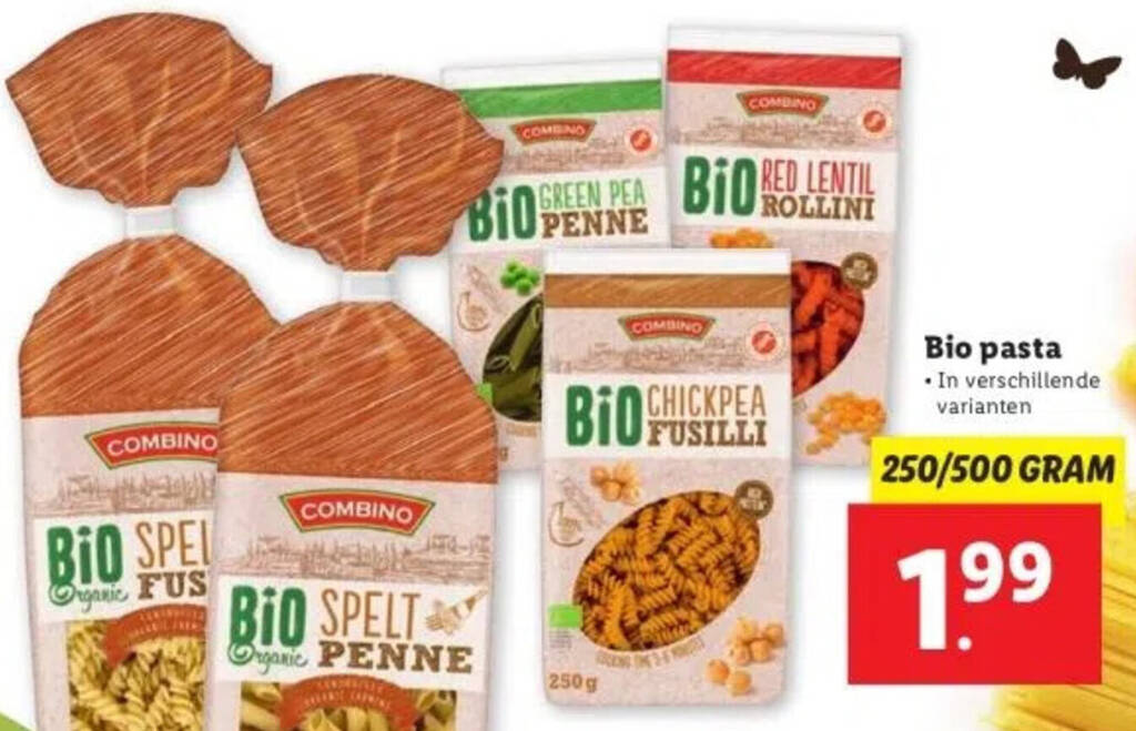 Bio pasta 250/500g aanbieding bij Lidl