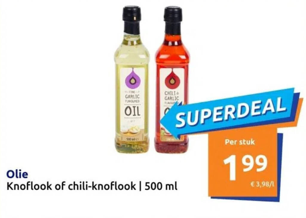 Olie Knoflook of chili-knoflook 500 ml aanbieding bij Action