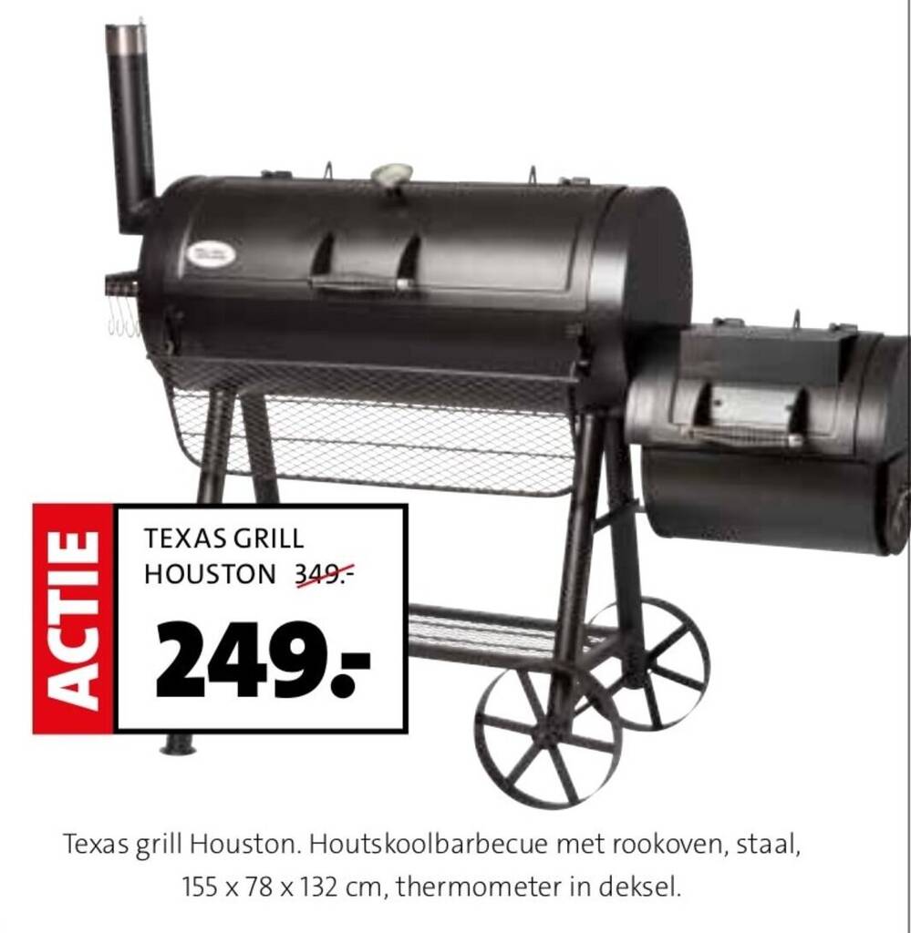 Texas grill Houston. 155 x 78 x 132 cm, aanbieding bij Intratuin