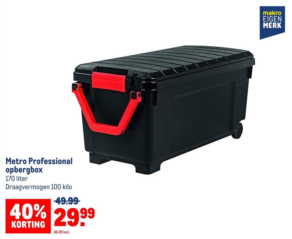Metro Professional opbergbox 170 liter aanbieding bij Makro