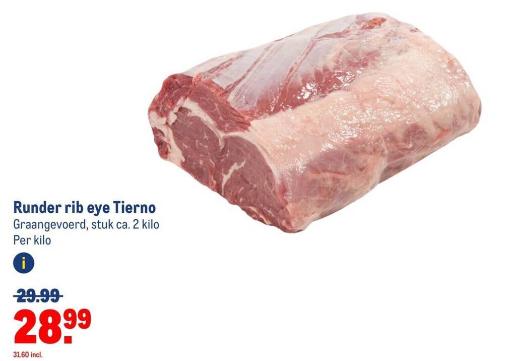Runder rib eye Tierno aanbieding bij Makro