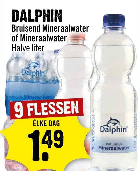 DALPHIN Bruisend Mineraalwater Halve liter aanbieding bij Dirck 3 € 1 ...