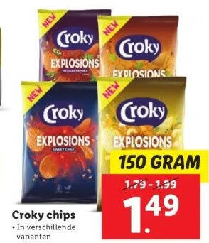 Croky chips In verschillende varianten aanbieding bij Lidl