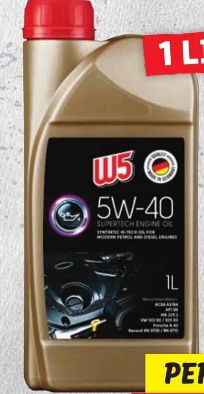 Motorolie 5W 40 per fles aanbieding bij Lidl