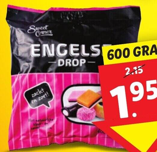 Engelse drop 600 gram aanbieding bij Lidl