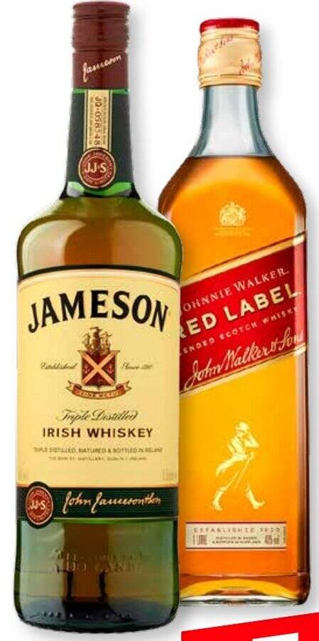 Johnnie walker of jameson per fles aanbieding bij Coop