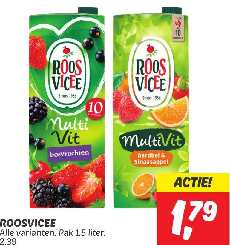 ROOSVICEE 1.5 liter aanbieding bij Dekamarkt