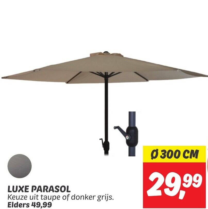 LUXE PARASOL Ø300 cm aanbieding bij Dekamarkt