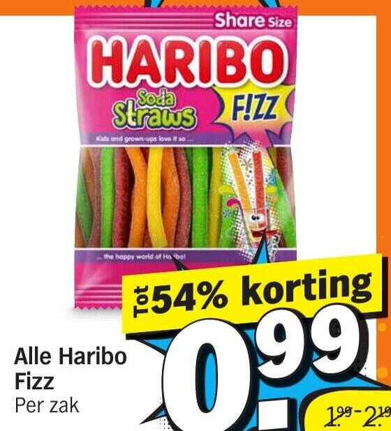 Alle Haribo Fizz Per zak aanbieding bij Albert Heijn