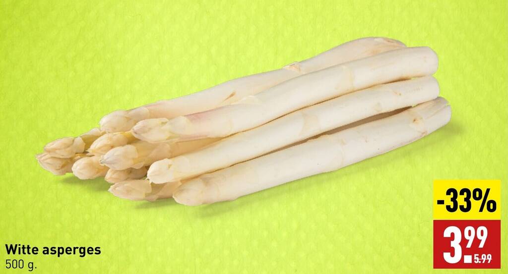 Witte asperges 500 g. aanbieding bij ALDI