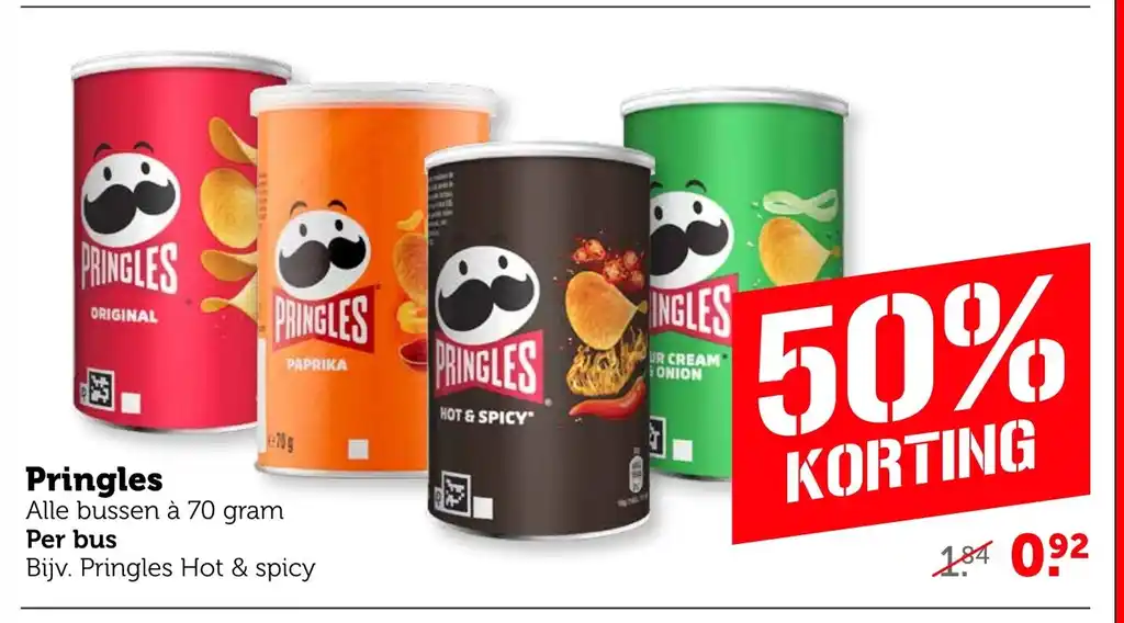 Pringles 70 gram aanbieding bij Coop