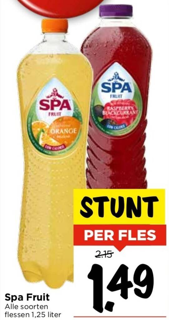 Spa Fruit 1.2L 1,2l aanbieding bij Vomar Voordeelmarkt