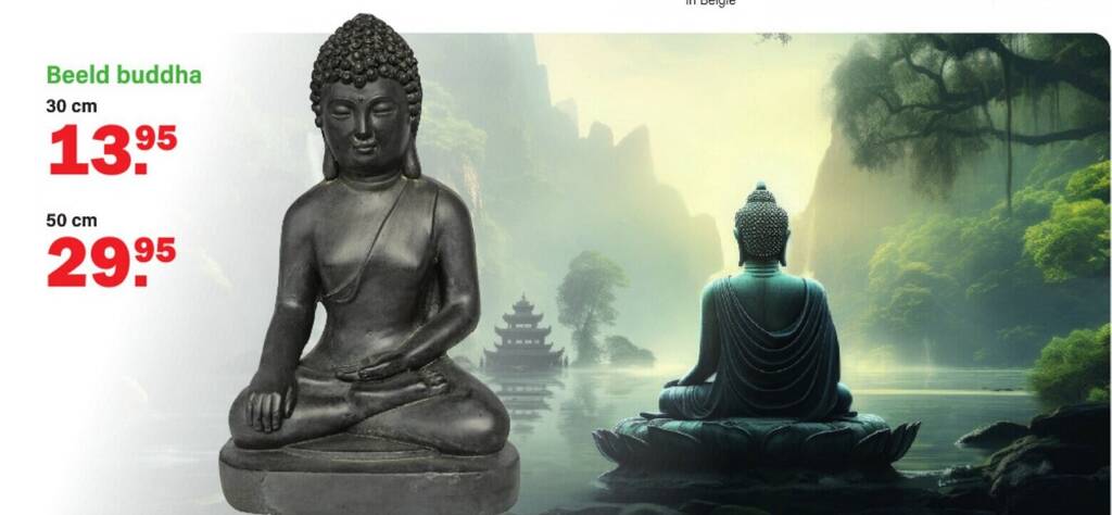 Beeld buddha 30 cm aanbieding bij Van Cranenbroek
