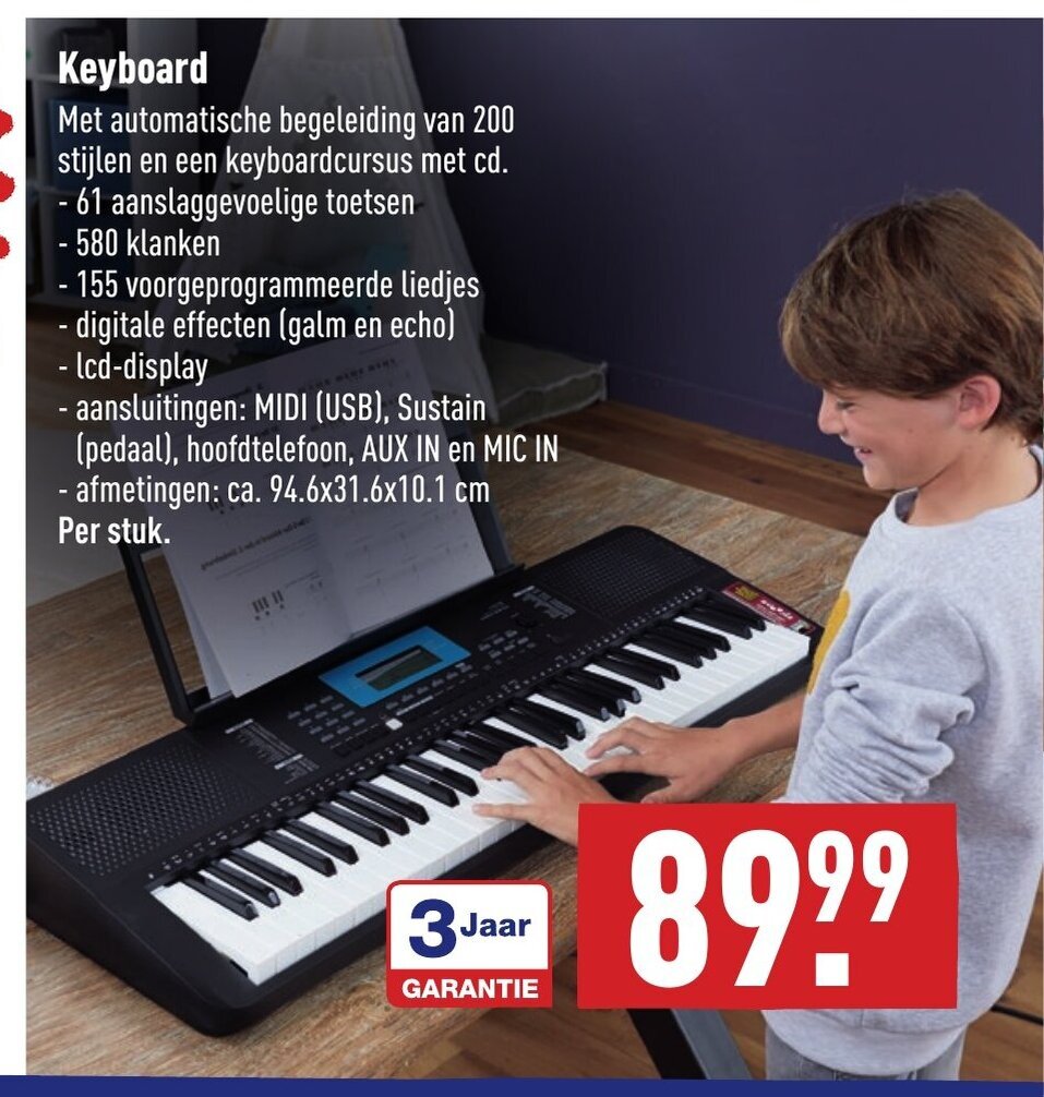 Keyboard 3 Jaar aanbieding bij ALDI