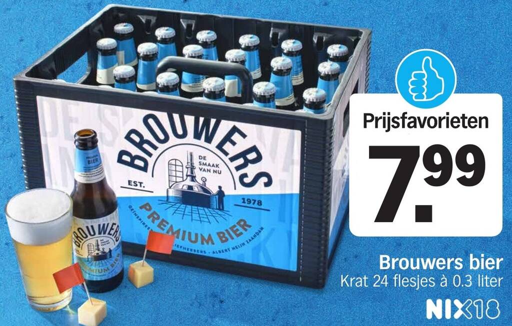 Brouwers bier 24 x 0.3L aanbieding bij Albert Heijn