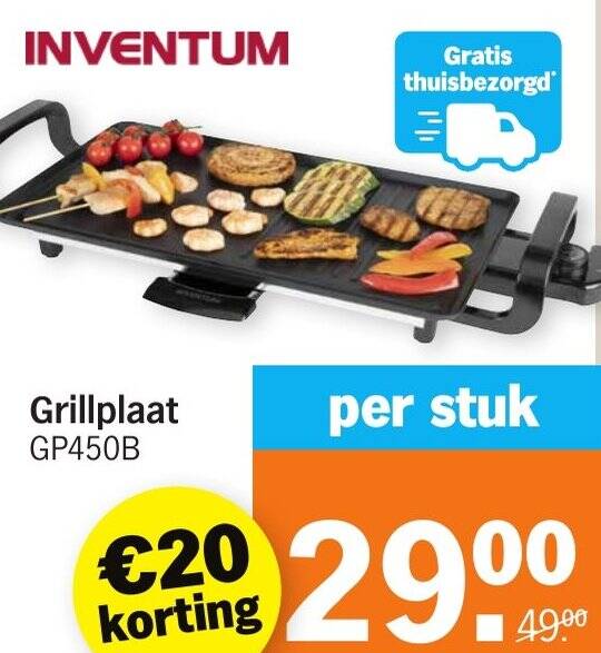 INVENTUM Grillplaat GP450B aanbieding bij Albert Heijn