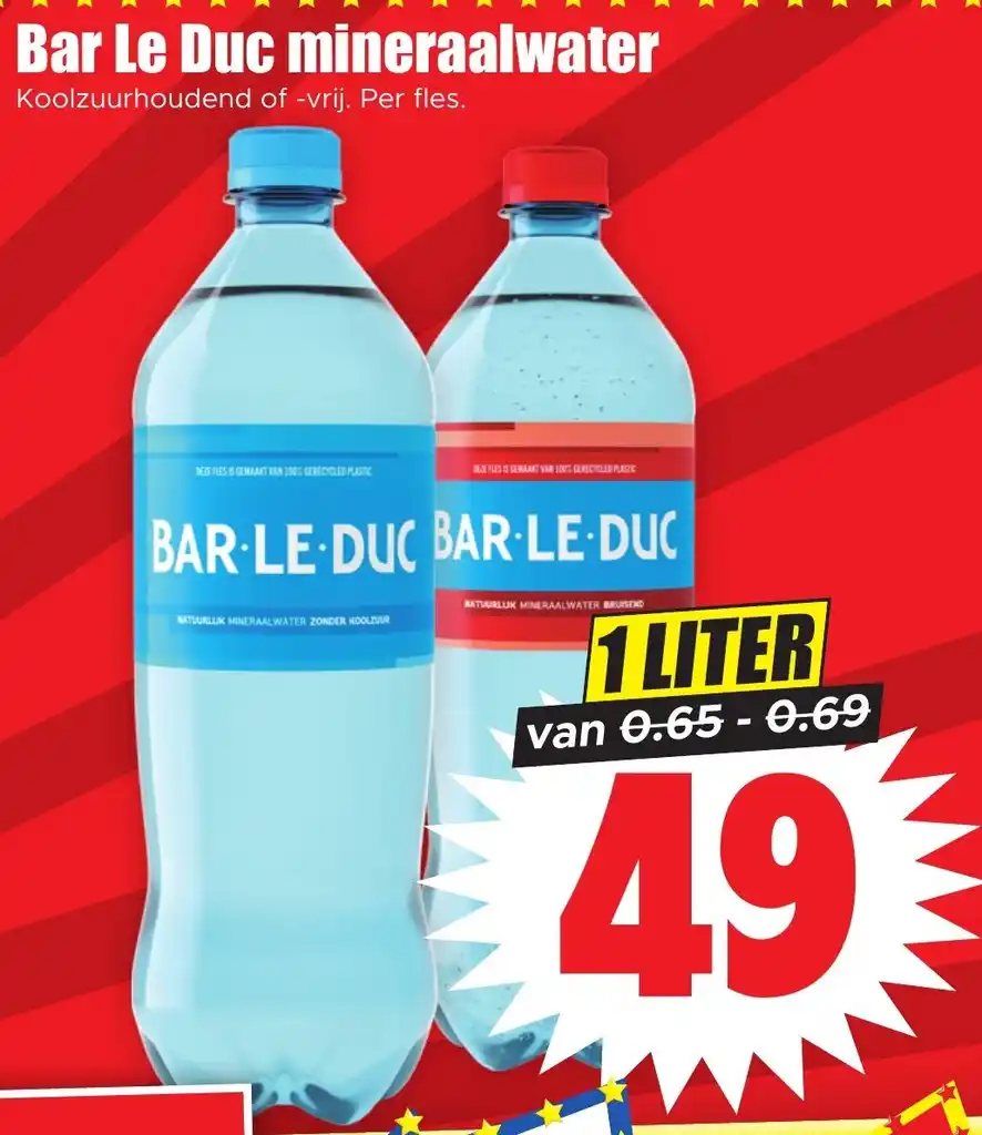 Bar Le Duc mineraalwater 1Liter aanbieding bij Dirk