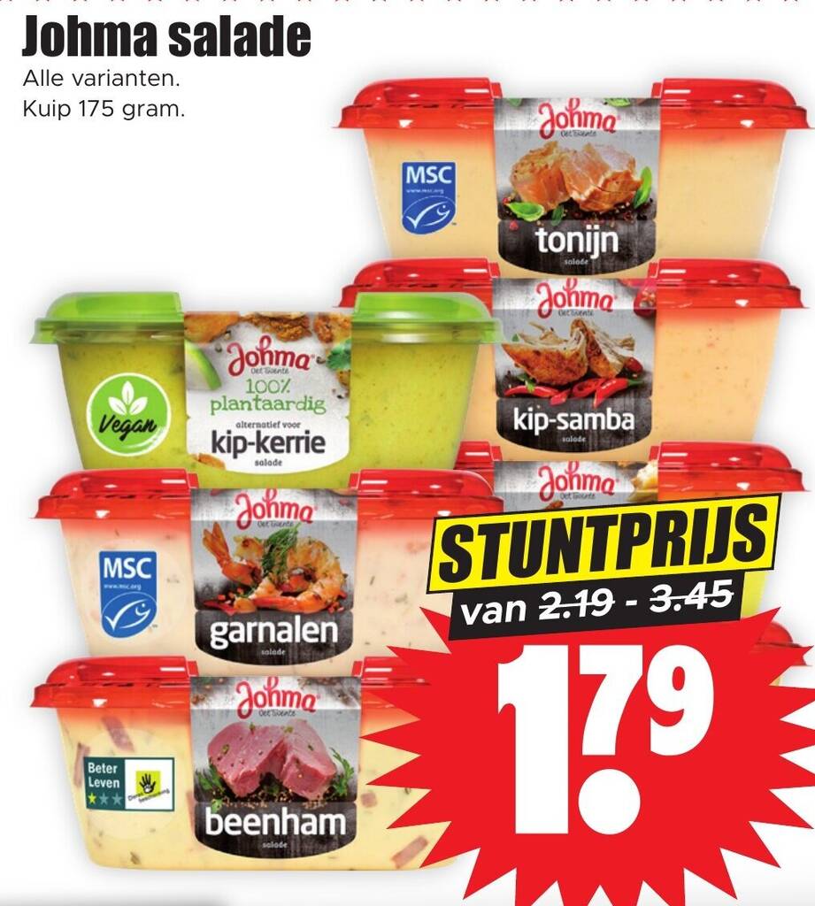 Johma salade 175 gram aanbieding bij Dirk