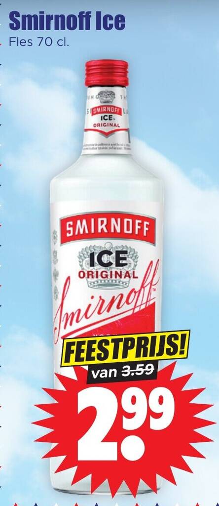 Smirnoff Ice Fles 70 cl aanbieding bij Dirk