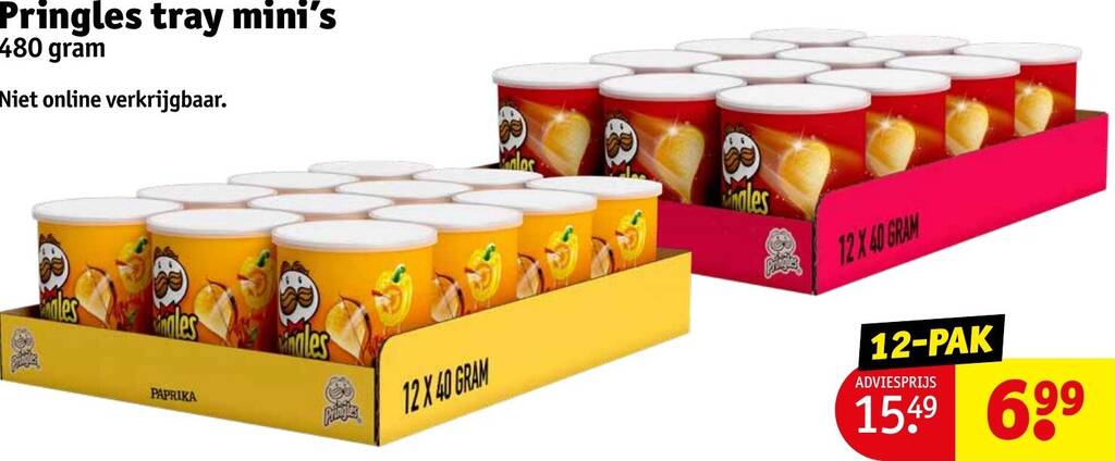 Pringles tray mini's 480 gram aanbieding bij Kruidvat