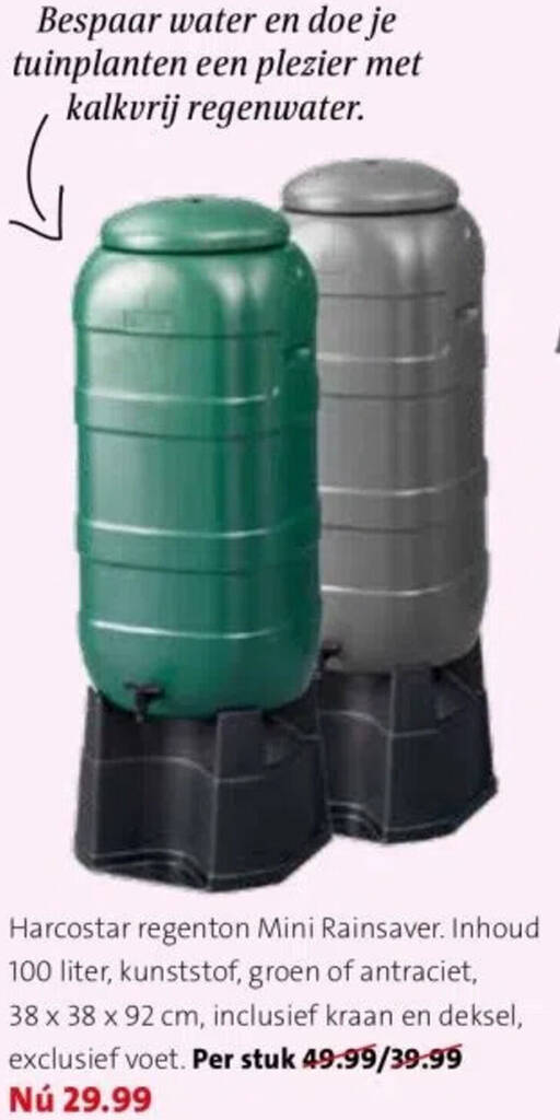 Harcostar regenton Mini Rainsaver. Inhoud 100 liter aanbieding bij ...
