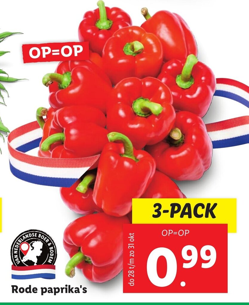 Rode paprika's aanbieding bij Lidl
