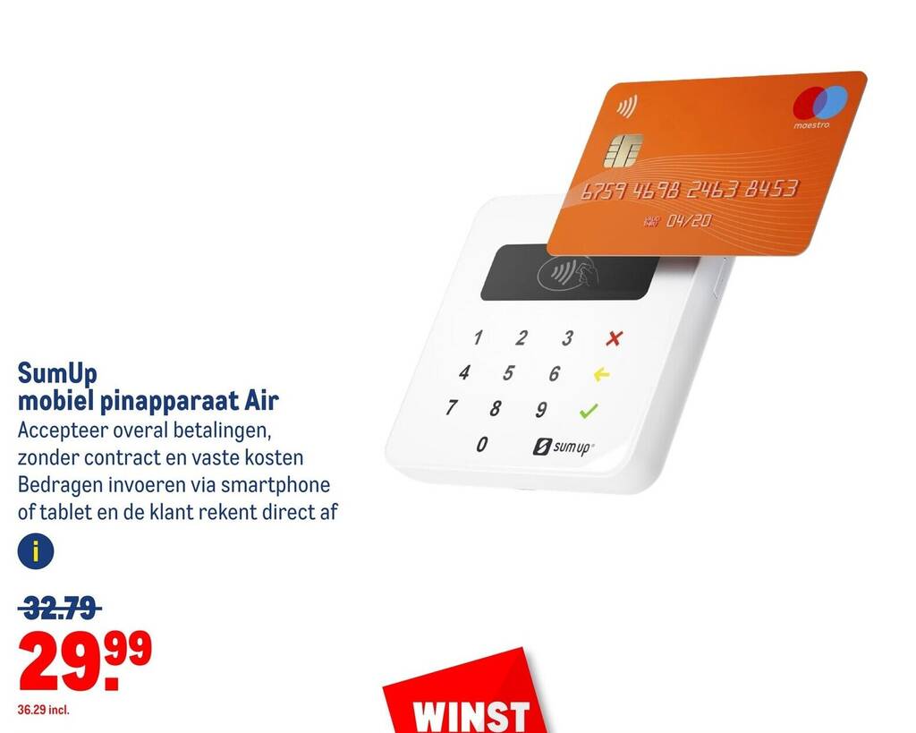SumUp Mobiel Pinapparaat Air aanbieding bij Makro