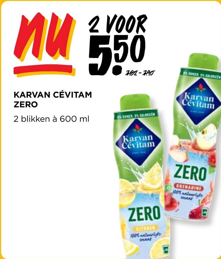KARVAN CÉVITAM ZERO 2 blikken à 600 ml aanbieding bij Jumbo