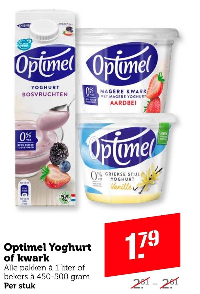 Optimel Yoghurt of kwark aanbieding bij Coop