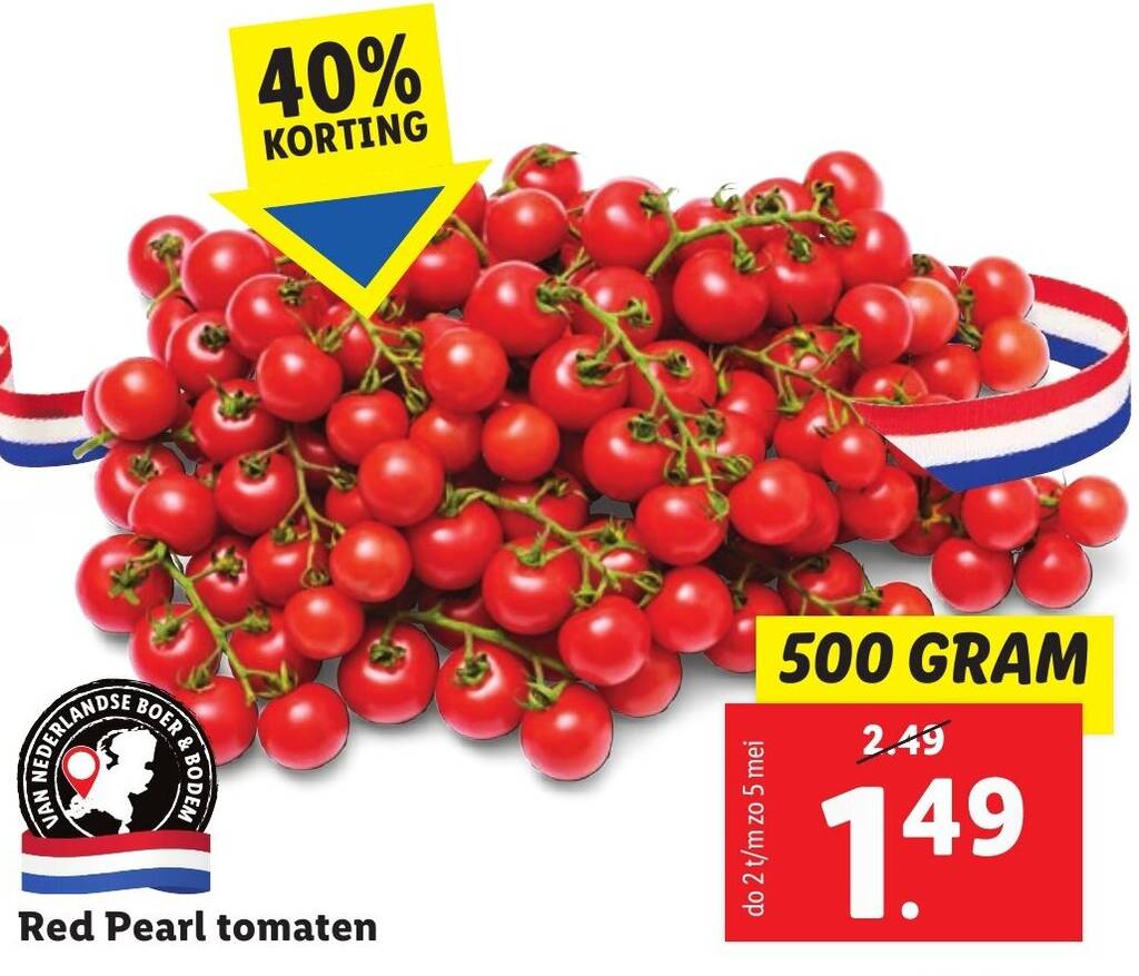 Red Pearl tomaten 500 GRAM aanbieding bij Lidl