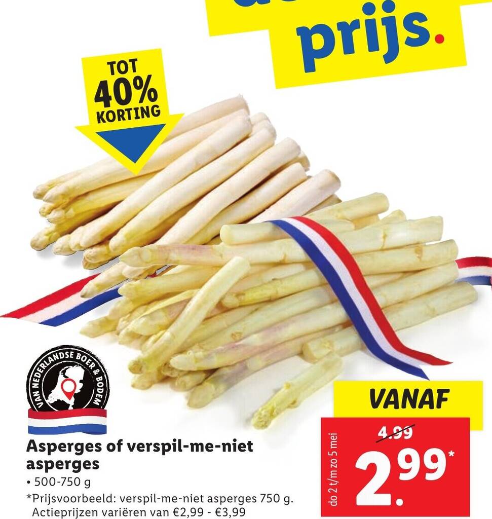Asperges of verspil me niet asperges aanbieding bij Lidl