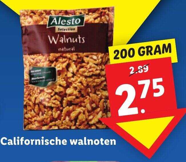 Californische walnoten 200 GRAM aanbieding bij Lidl
