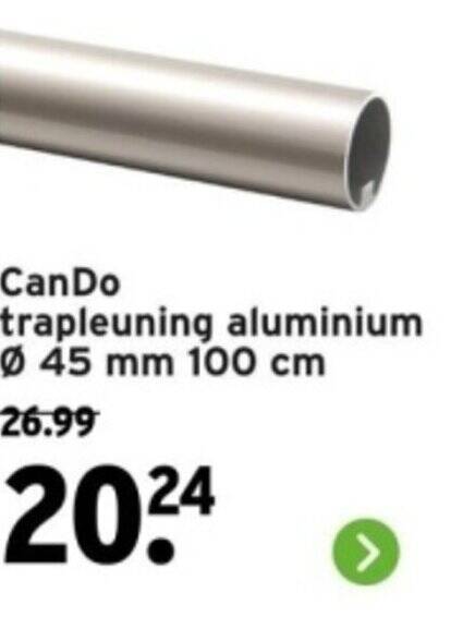 CanDo trapleuning aluminium Ø 45 mm 100 cm aanbieding bij GAMMA