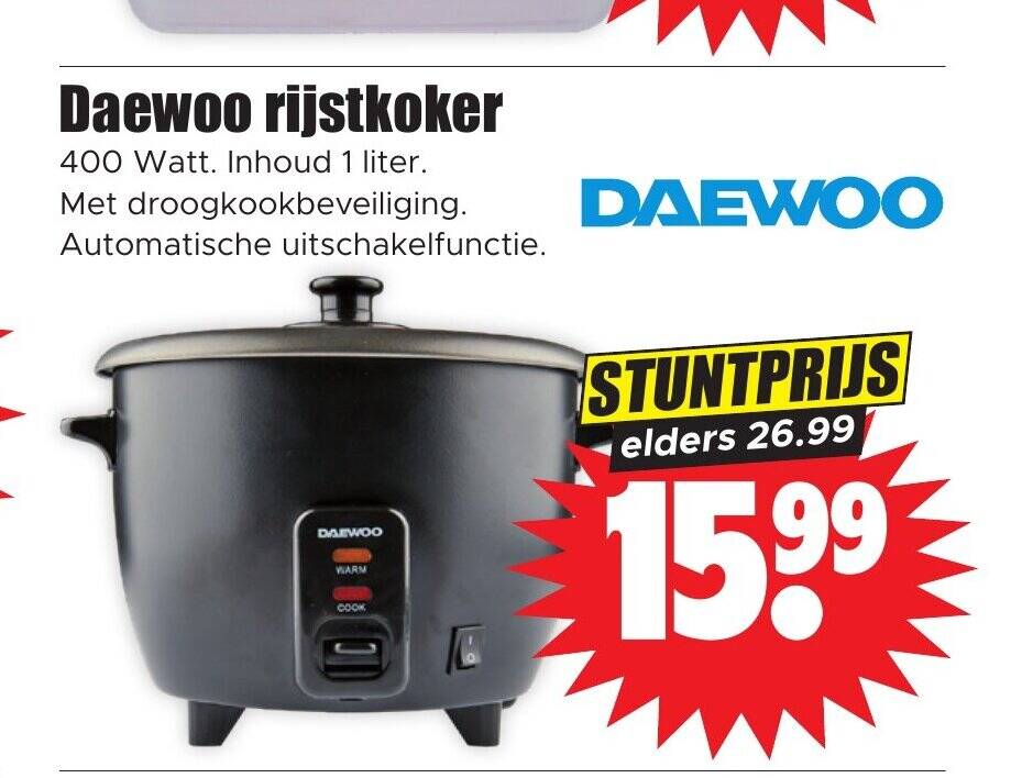 Daewoo rijstkoker aanbieding bij Dirk