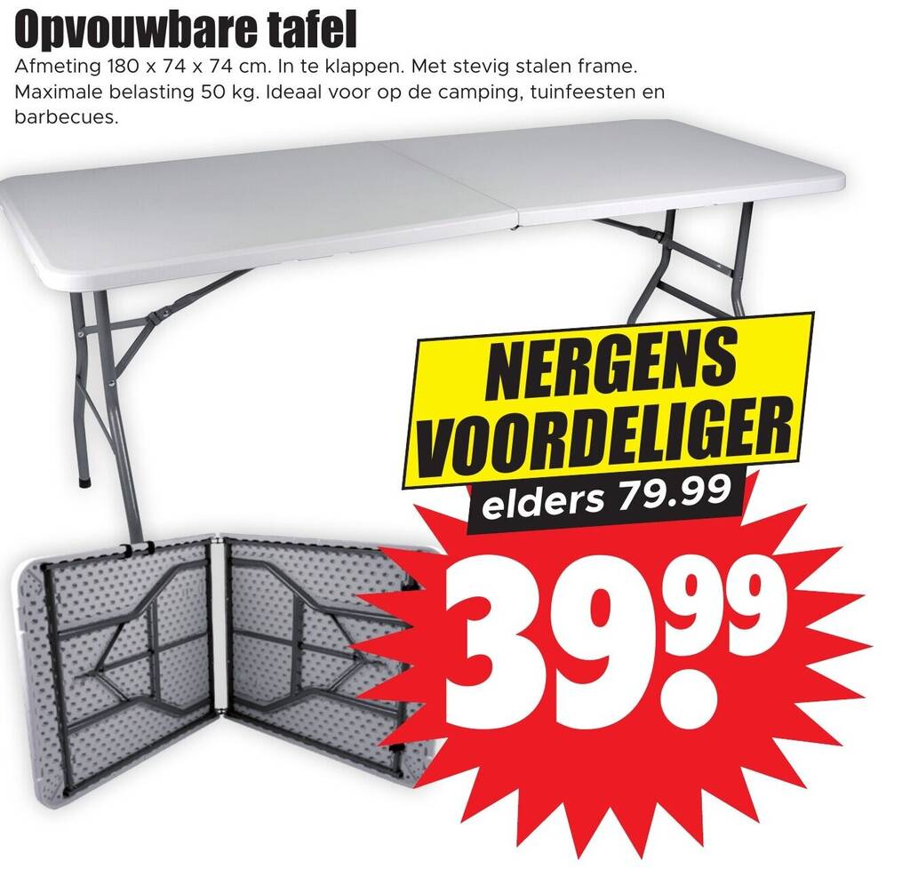 Opvouwbare tafel aanbieding bij Dirk