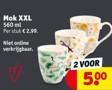 Mok XXL 560 ml aanbieding bij Kruidvat