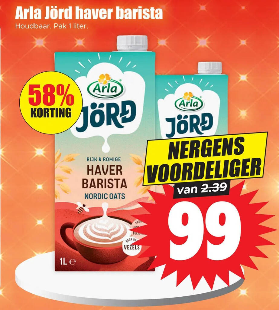 Arla Jörd haver barista aanbieding bij Dirk